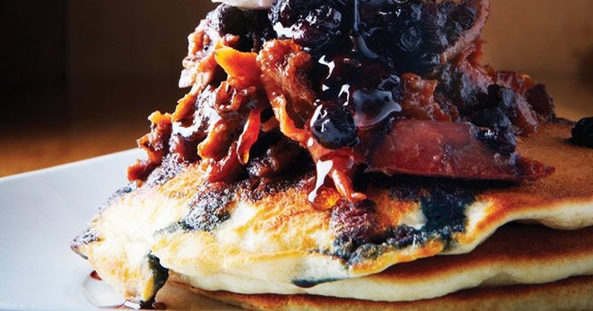 Recipe: Barque’s belt-busting flapjack tower of pulled barbecue duck ...