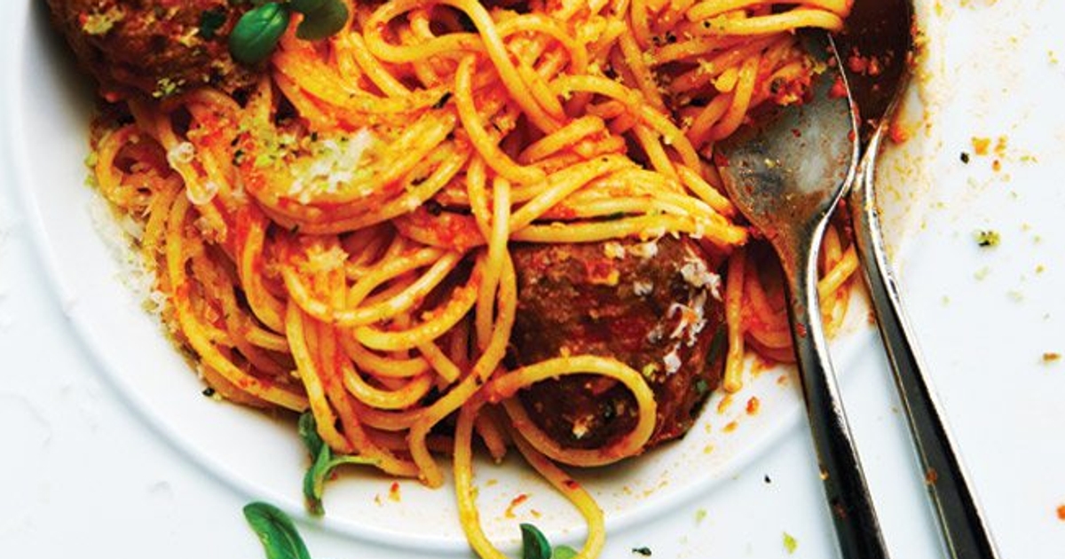 Recipe: spaghettini and gooey mozzarella meatballs from Woods chef ...