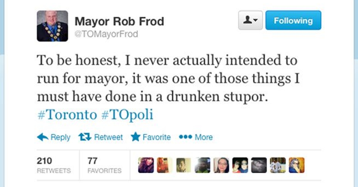 Did Rob Ford get his foremost online impersonator banned from Twitter ...