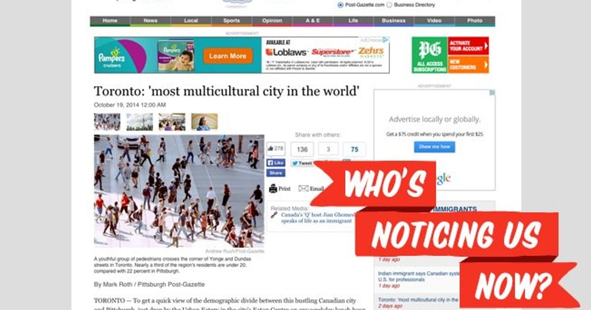 Pittsburgh's biggest newspaper is jealous of our diversity - Toronto Life