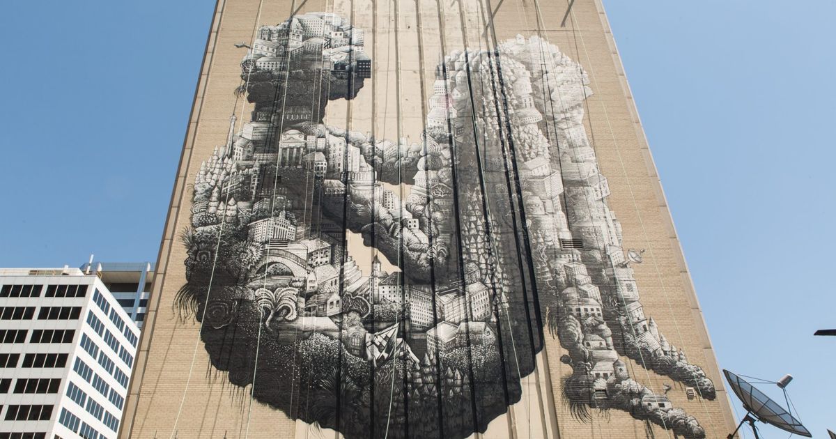How street artist Phlegm created this sublime, eight-storey mural ...
