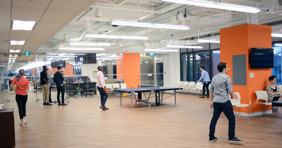 Inside the gigantic tech hub OneEleven, which houses 30 companies, a ...