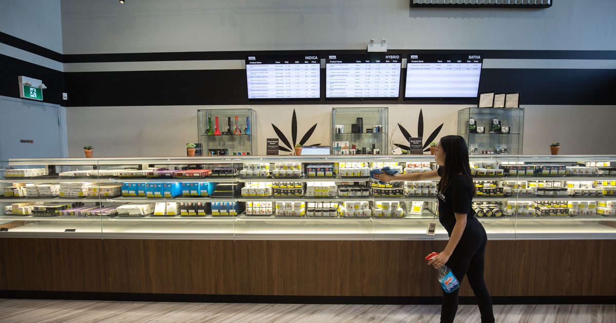 Inside Nova, a cannabis store with a deli-style weed display, high-tech ...