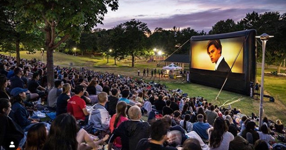There's a free movie coming to a park (or ravine or beach or patio ...