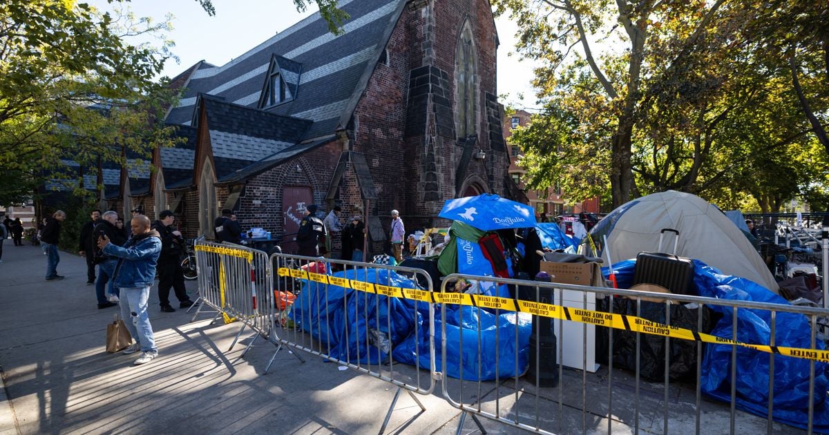 A churchyard homeless encampment was cleared less than 24 hours after a ...