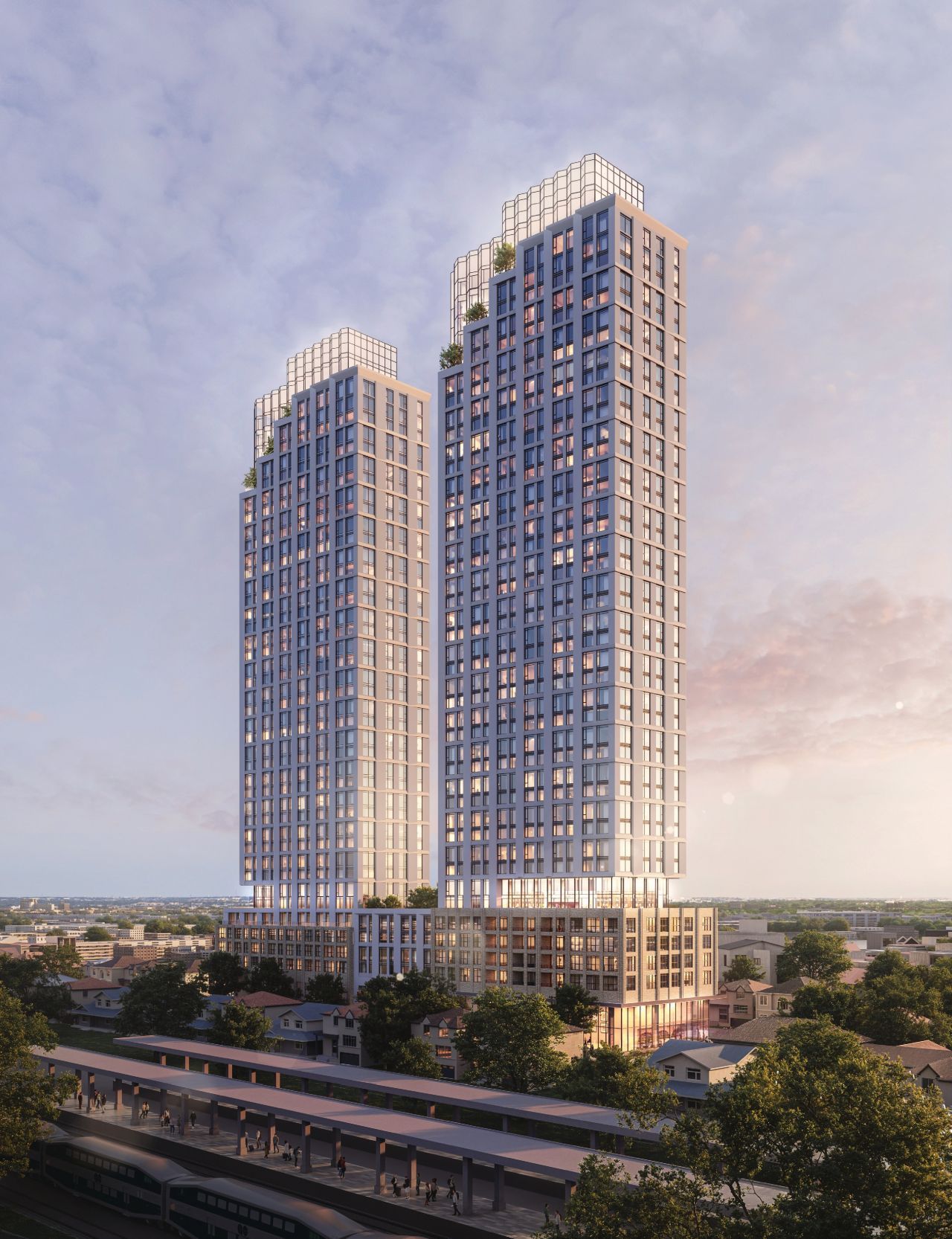 Two huge towers near the Eglinton Crosstown may soon replace a block of ...