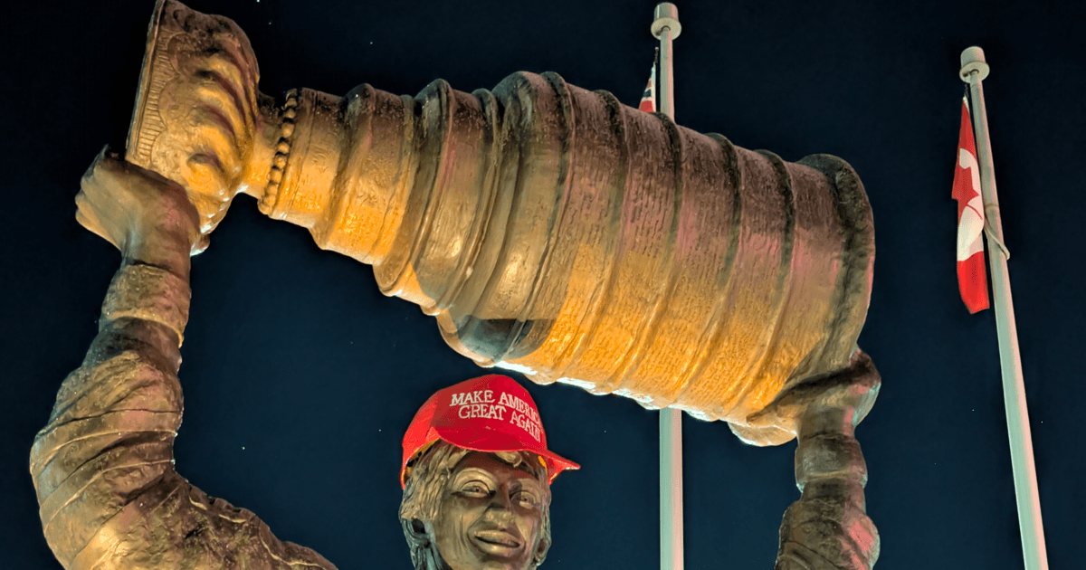 The Gretzky statues in Brantford got a mysterious MAGA makeover ...